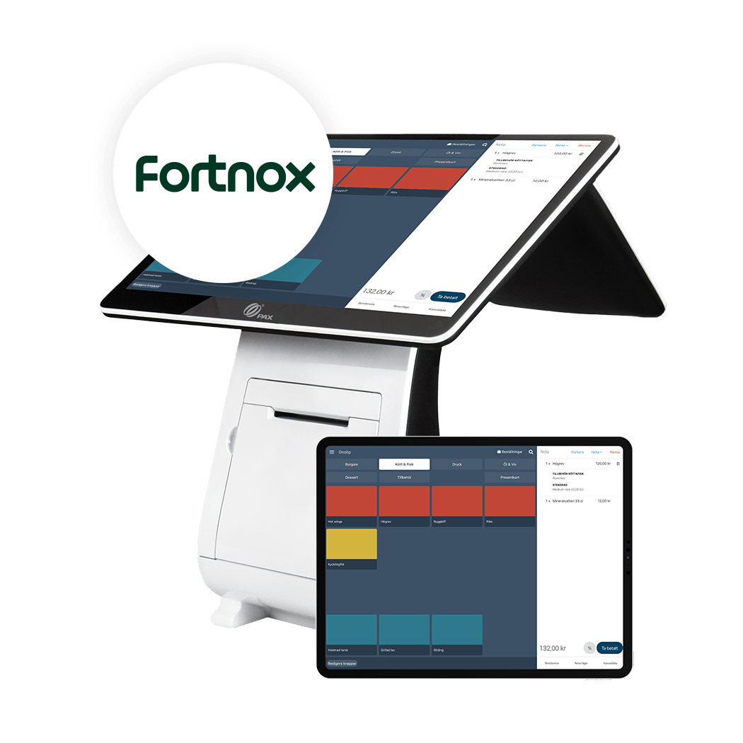 Fortnox | Onslip | Kassasystem för restaurang och besöksnäring