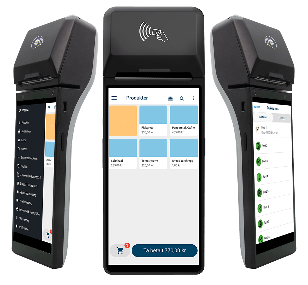 Allt-i-ett kassasystem med inbyggd kortterminal